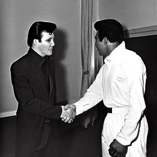 Elvis Shaking hands with Muhammad Ali