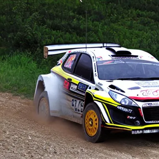 Rally racing car racing on a mountain rally racing t... | OpenArt