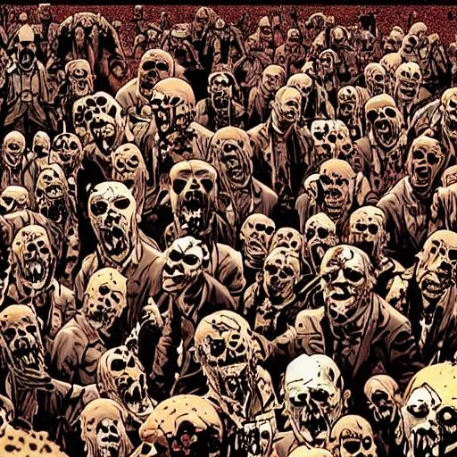 zombie horde fall from sky, illustration, Dark theme... | OpenArt