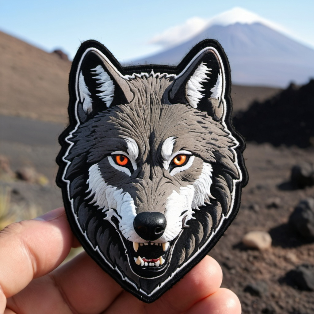 Velcro patch. Military Style. Wolf head looking to t...