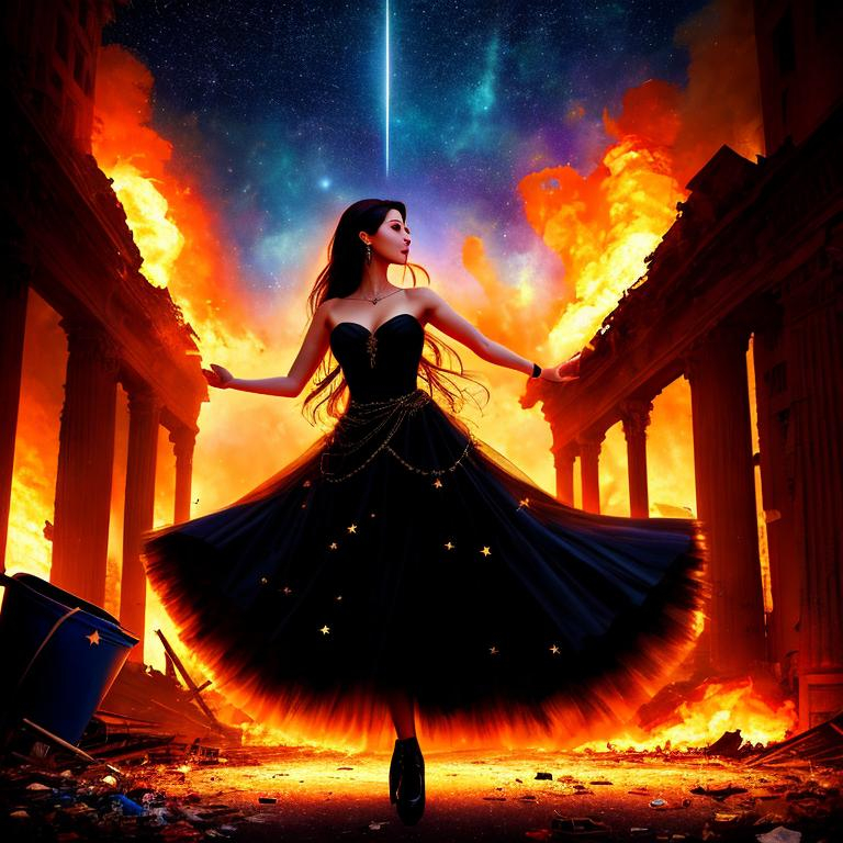 Digital painting of a beautiful woman dancing, sad,... | OpenArt