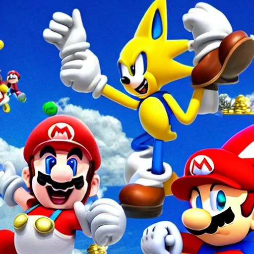 Sonic the hedgehog eating chicken nuggets a 40 pc an... | OpenArt