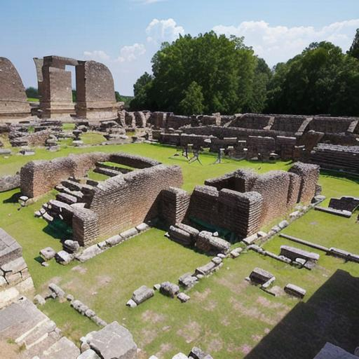 An archaeological dig site with ancient ruins | OpenArt