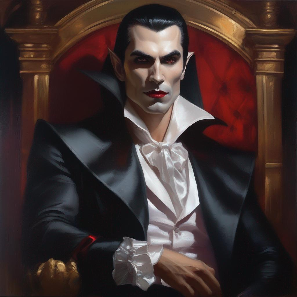 fantasy art, oil painting, portrait, male vampire, s... | OpenArt