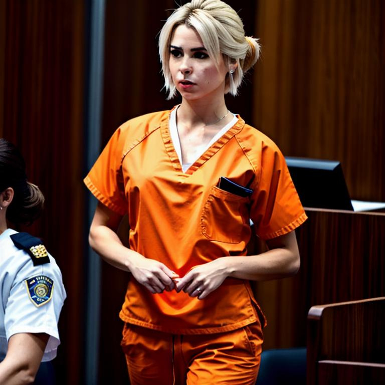 Lunafreya Nox Fleuret as female inmate wearing orang...