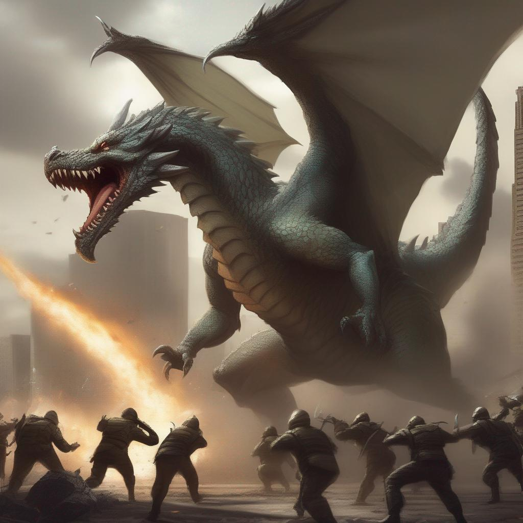 concept art of kaiju wyvern dragon rearing up and fi... | OpenArt