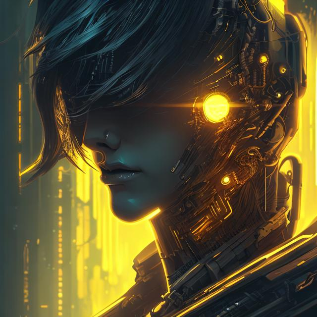robot, digital art, cyberpunk, castlevania, woman, f...