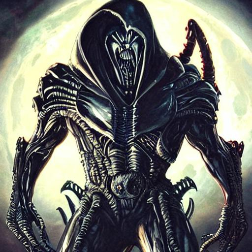moon knight as a xenomorph with big xenomorph tail a... | OpenArt