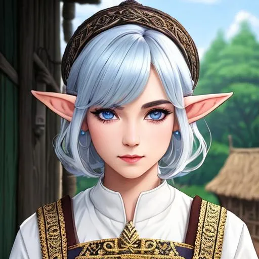 half body portrait, elf, male, detailed face, detail...