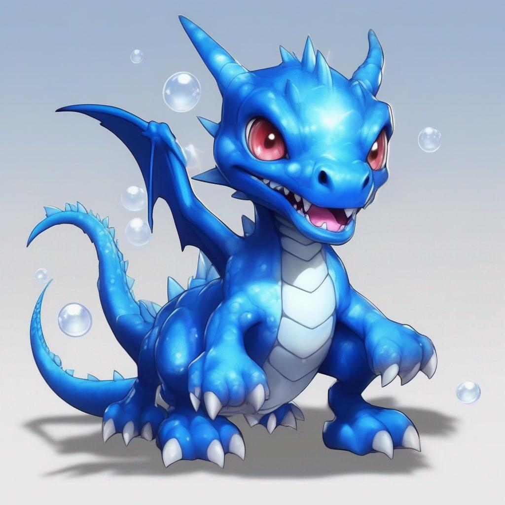 A small blue-colored Dragon Digimon, Although it is...
