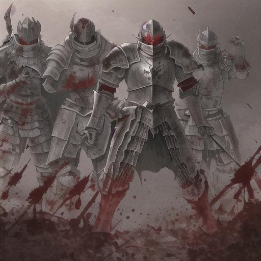 a traitor knight killing his teamates with his bare... | OpenArt