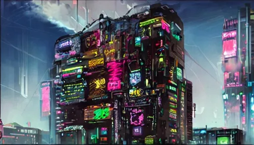 Cyberpunk mechs, Riots in the streets, corporate cor... | OpenArt