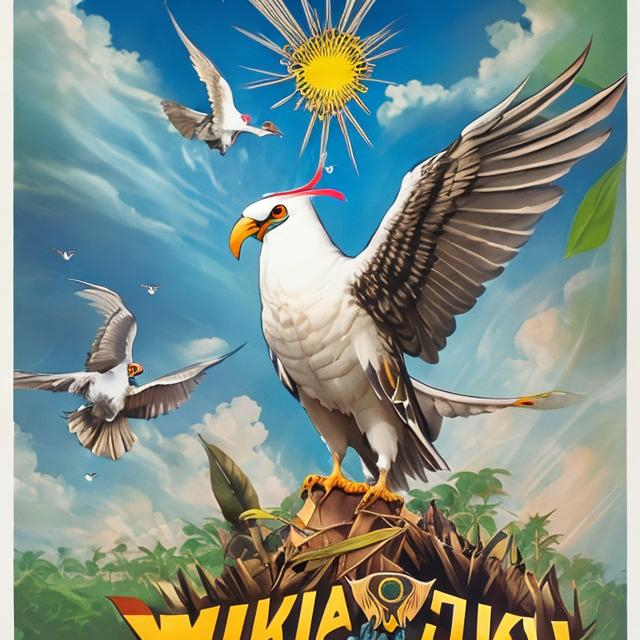 Buwan Ng wika poster na watawat Ng pilipinas na ibon | OpenArt