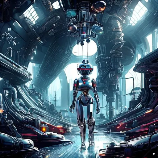 image of inside of artifical robot city exoplanet