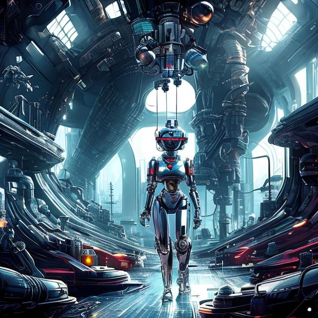image of inside of artifical robot city exoplanet