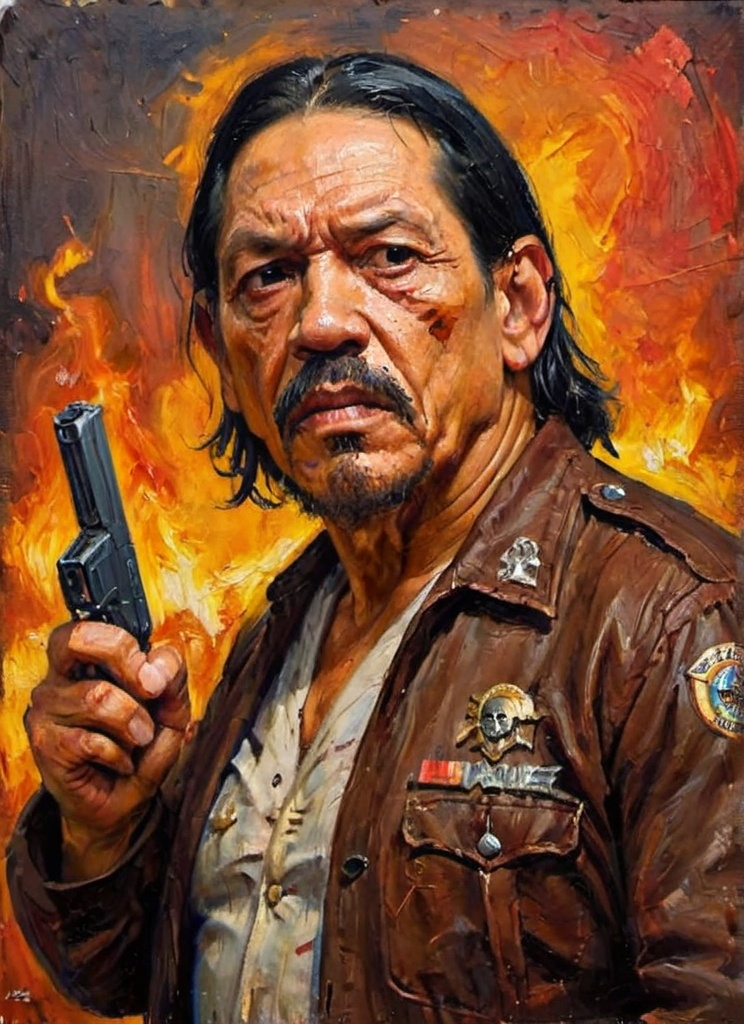 Vintage action, movie poster starring the actor Dann...