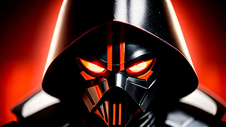 selfie of Sith Lord, black metal armor, mask over mo... | OpenArt