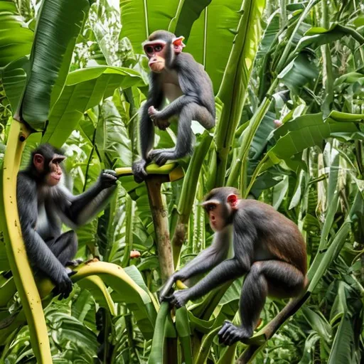 Monkeys in place of humans doing human things | OpenArt