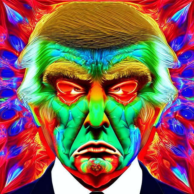 Fractal Geometry Donald Trump face, translucent colo... | OpenArt