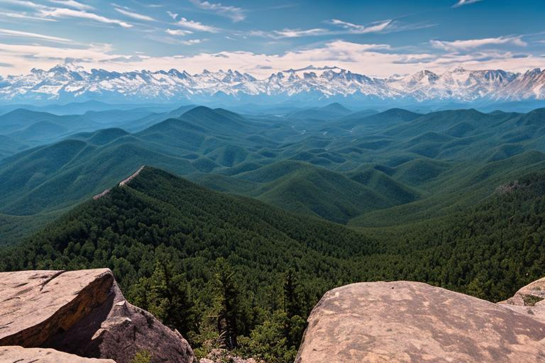 ultra wide far shot Mountain overlook | OpenArt