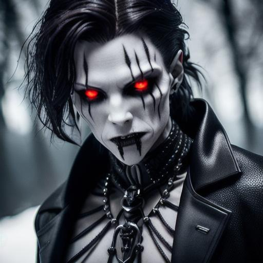 Photorealistic Dark Horror Androgynies Vampire Male... | OpenArt
