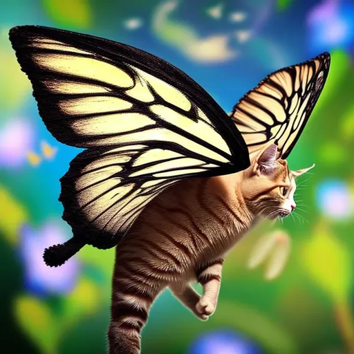 cat with butterfly wings
