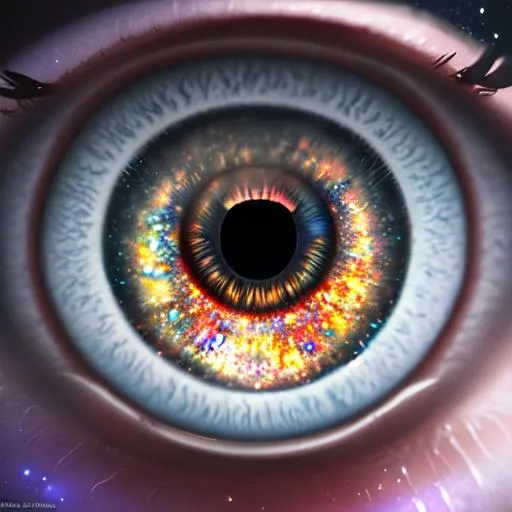 a close up of a eye with galaxy in the pupil 8k hype... | OpenArt
