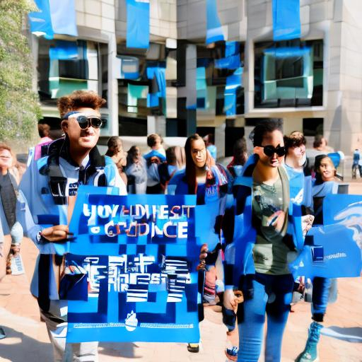 Students campaigning on campus for student represent...