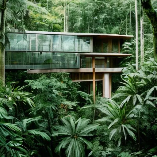 Detached House in the rainforest, Modern architectur... | OpenArt