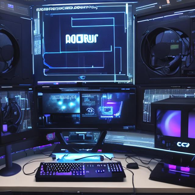 high tech pc setup with the monitor facing directly...