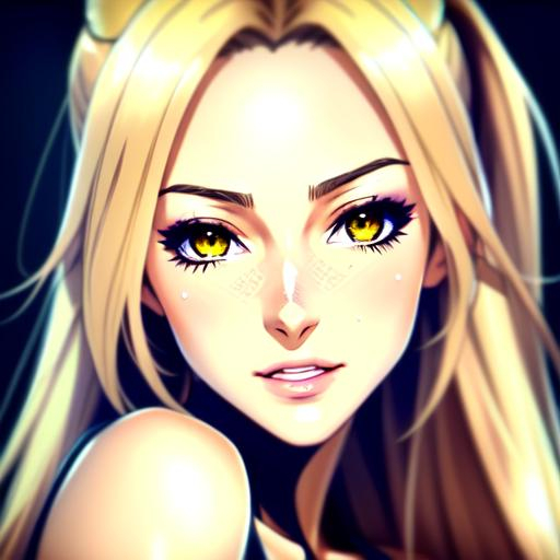 semi-realistic anime girl, skin highlights, hair hig...