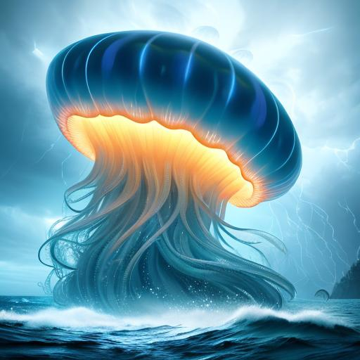 gigantic monstrosity jellyfish sea monster, highly d... | OpenArt