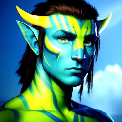 Portrait face, Na'vi from Avatar movie, center pose,... | OpenArt