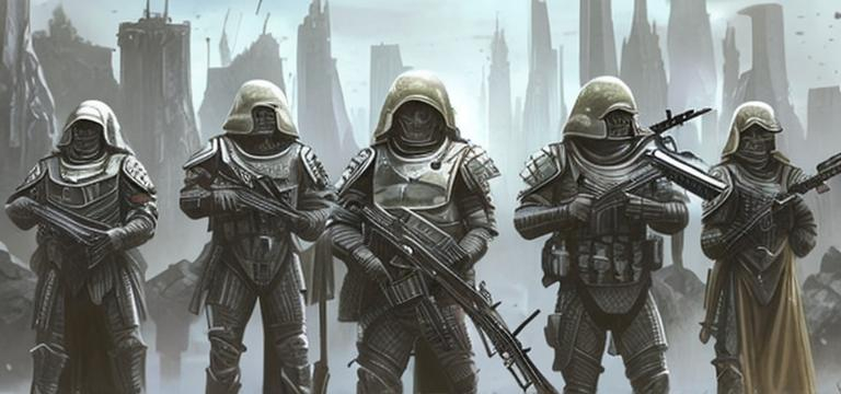 uruk hai, futuristic, army, scifi, space, rifles, bl... | OpenArt