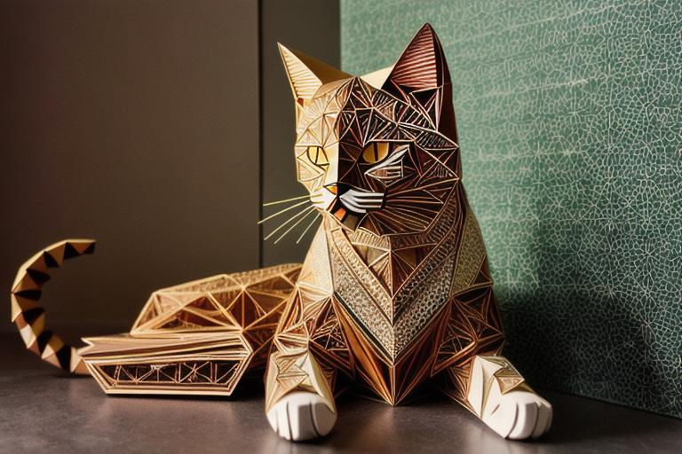 beautiful Cat, layered paper art, ultra sharp detail... | OpenArt