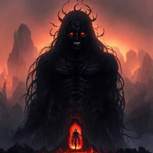 Dark ancient god waking from long slumber in a post... | OpenArt