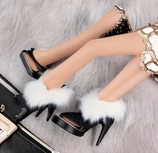 fur trim heels 8k camera quality intricate design ba... | OpenArt