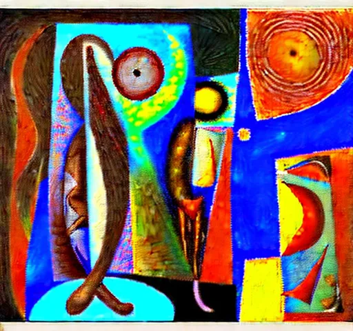 An abstract textured painting with hidden messages a... | OpenArt