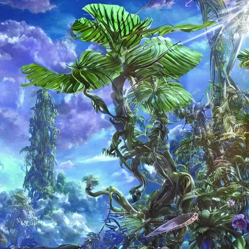 magical giant sentient tropical sandy palm tree carn... | OpenArt