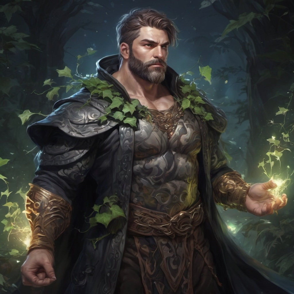 (Full body) male stocky fat muscular sacred oracle...