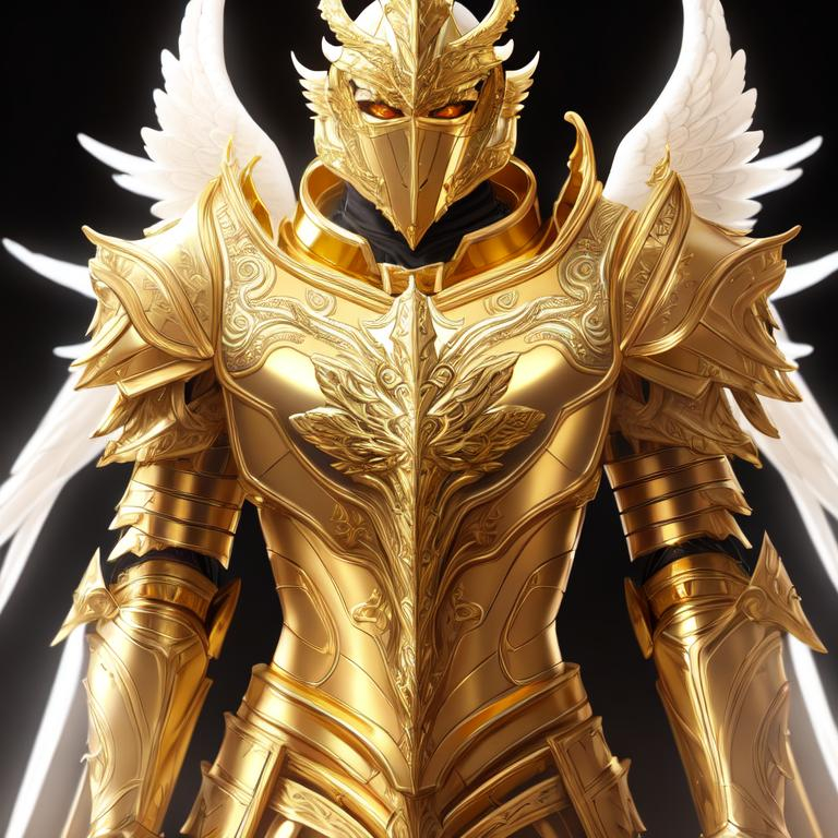 In Angelic Gold and White Armor, Full HD render + im...