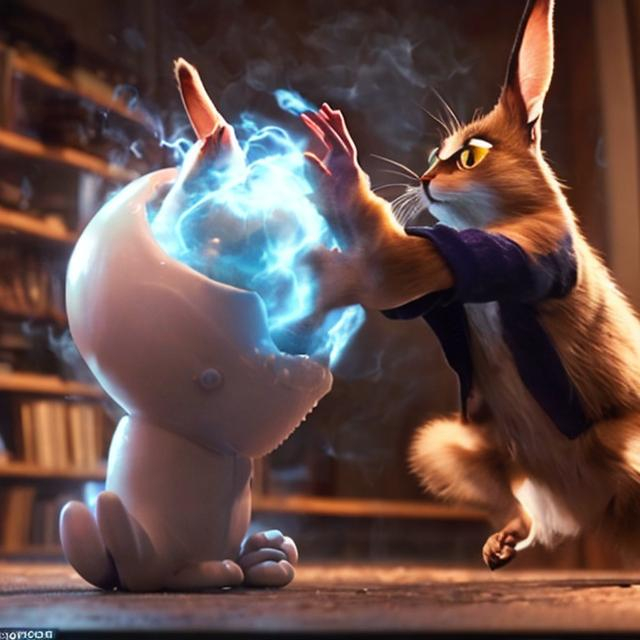 superhero high-quality using telekinesis on a bunny... | OpenArt