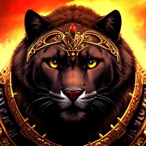 an anthropomorphic Panther, mythological creature, l... | OpenArt