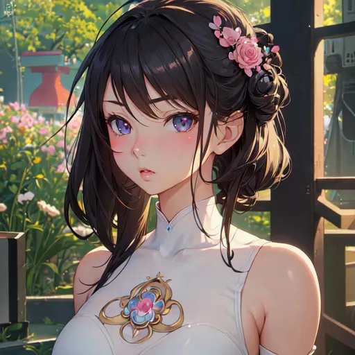 lushill style, very cute girl, anime style, comics s...