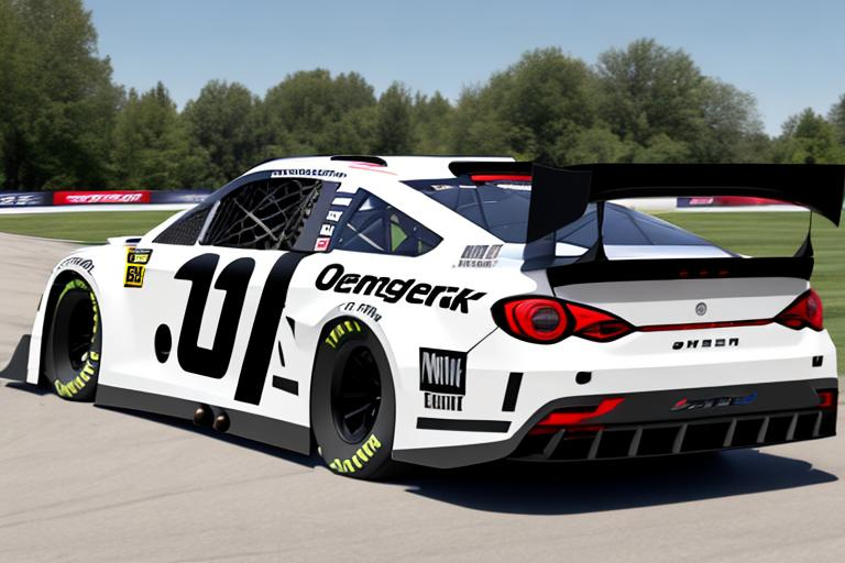 No wing, Next Gen Nascar stock car, spoiler on trunk...