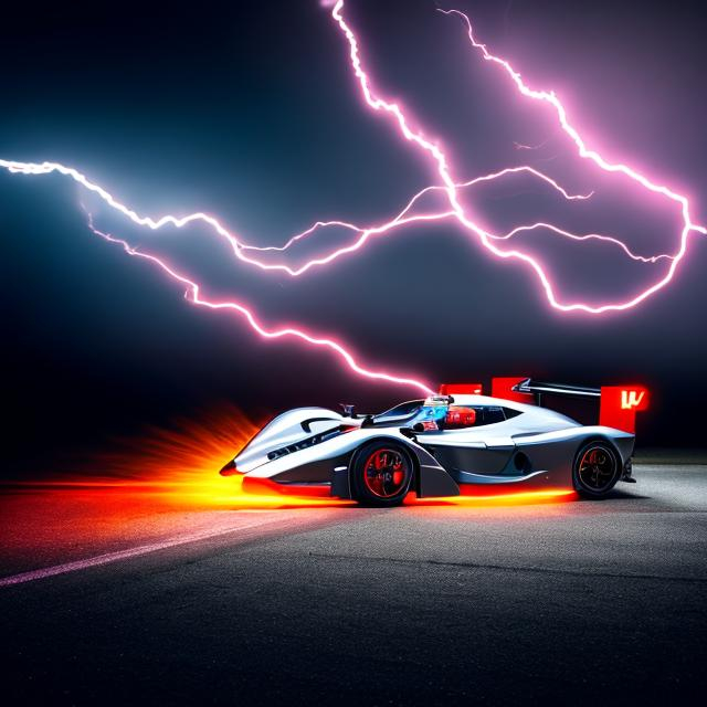racing car with exciting and flash,light background
