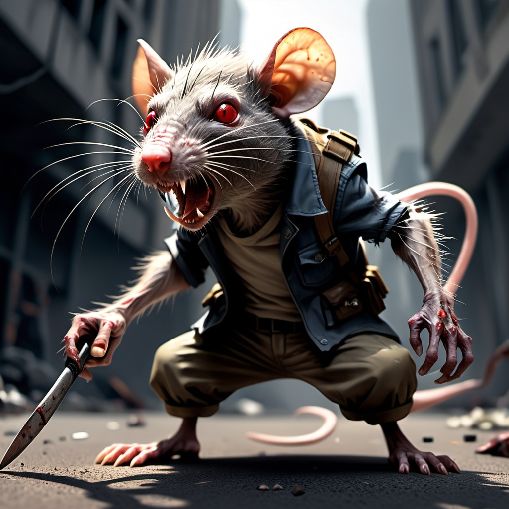 War rat thats mutated to a human sized rat and He is...