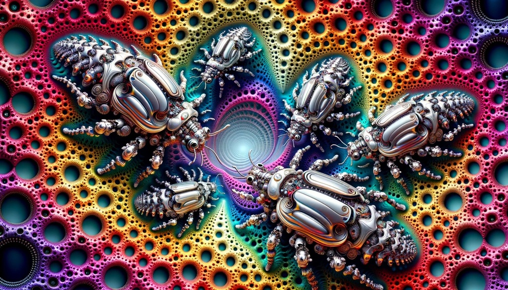 cyborg insects emerge from the whirlpool of mandelbr...