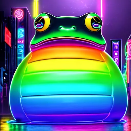 professional digital art ((( rainbow fat frog))) (((... | OpenArt
