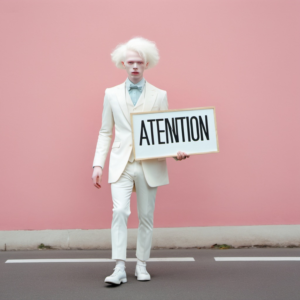 beautiful human albino model, full body, detailed, r...